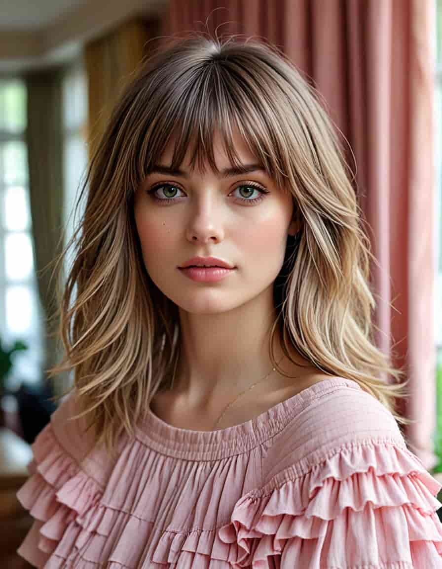33 Stunning Layered Hair With Curtain Bangs Styles You Need To Try ...