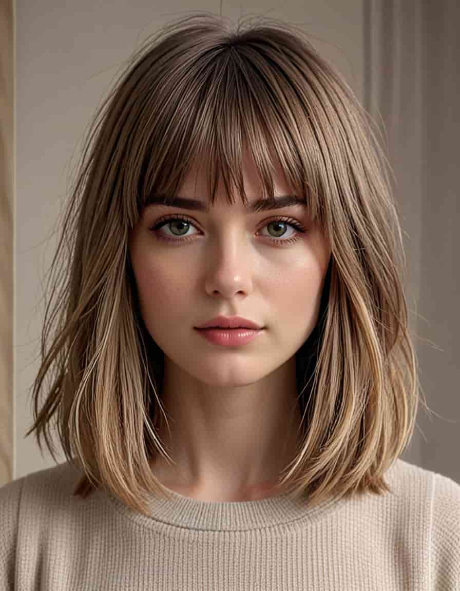 33 Stunning Layered Hair With Curtain Bangs Styles You Need To Try ...