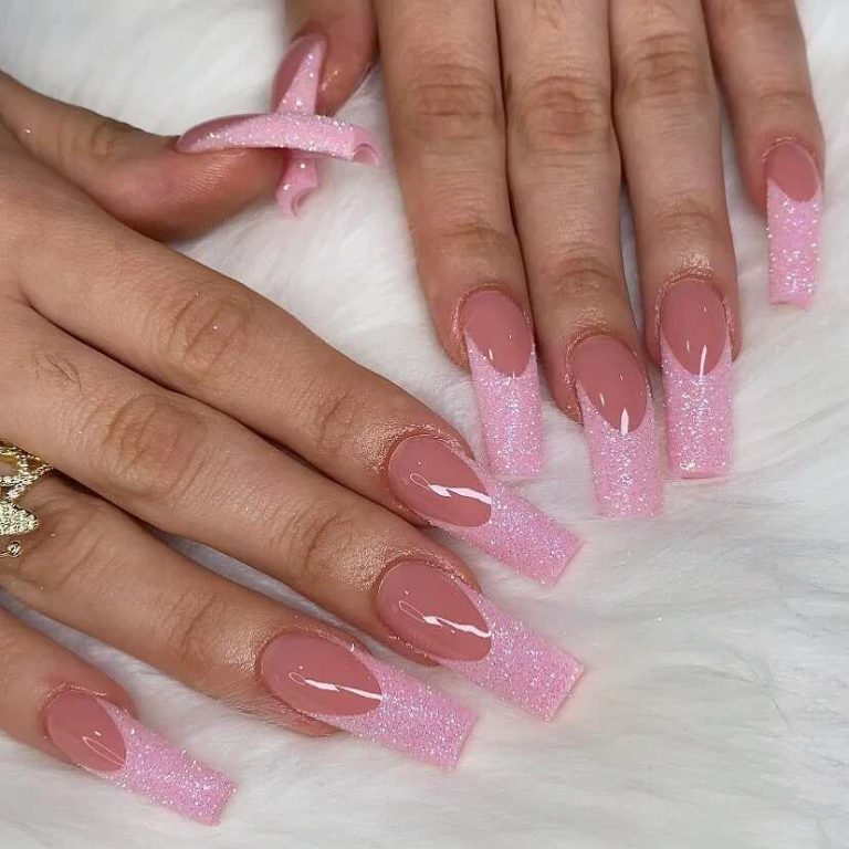 Stunning Pink Glitter Nails To Sparkle Bright! - Glamour Corner